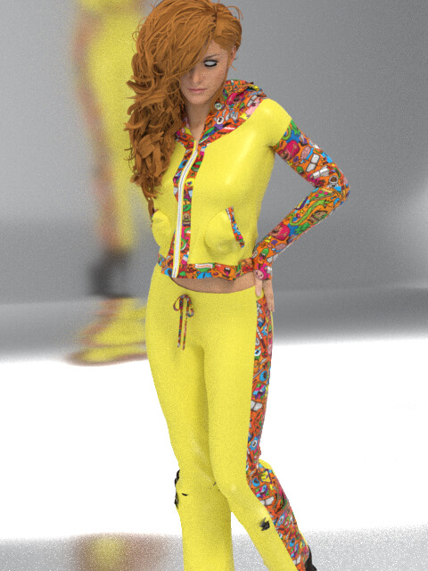 ArtStation - daz-genesis 3 cartoony tracksuit | Resources
