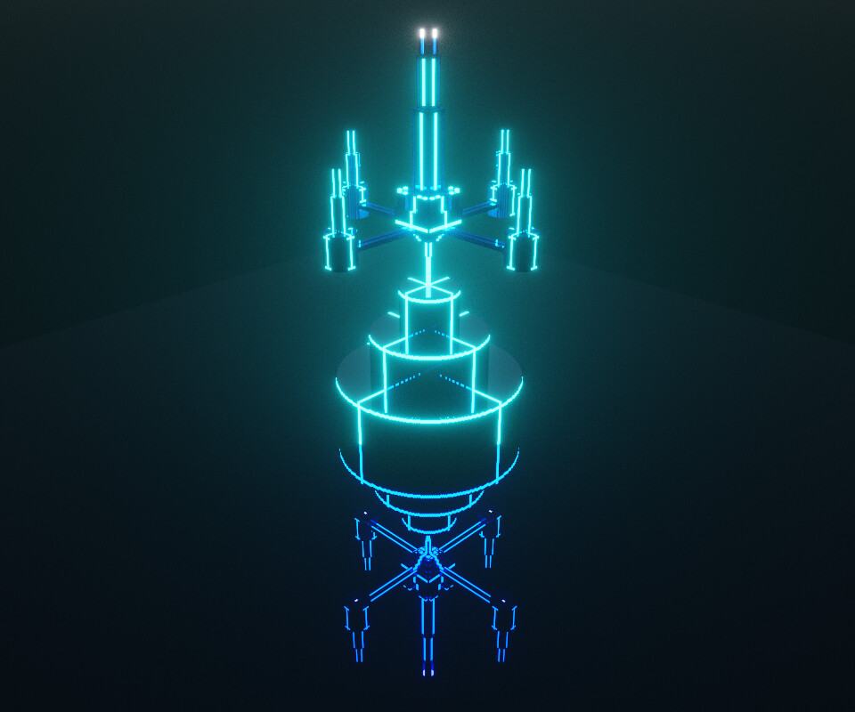 ArtStation - 3d voxel lighthouse in dark | Game Assets