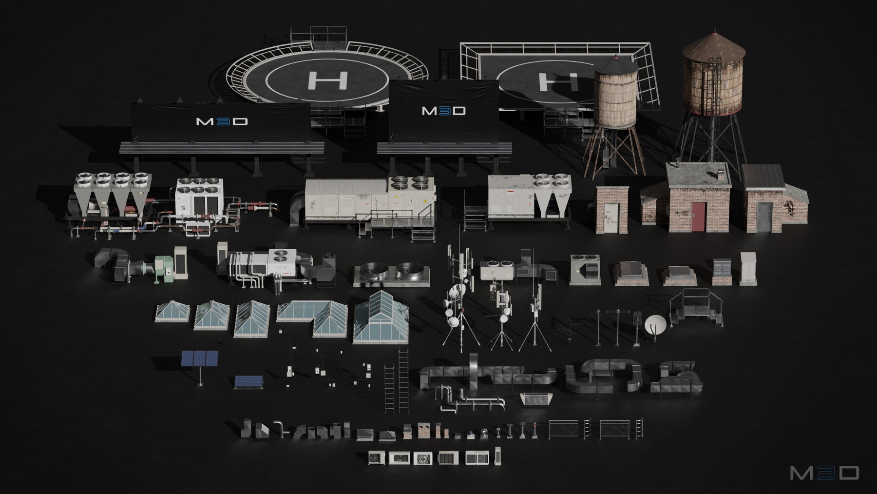 ArtStation - Rooftop Props Collections | Game Assets