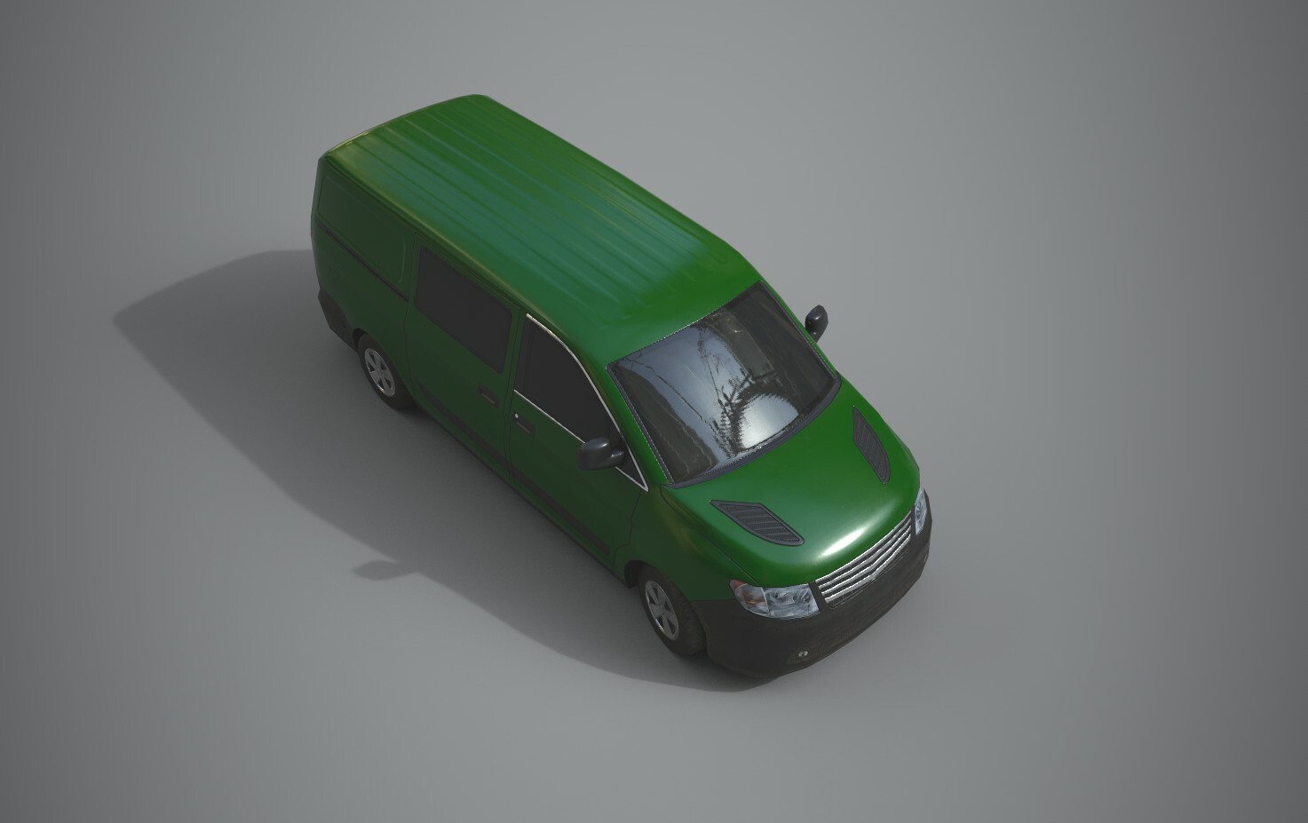 ArtStation - Generic Minivan Green | Game Assets