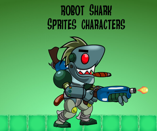 ArtStation - robo shark 2d character sprites | Game Assets