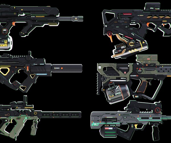ArtStation - Sci-Fi Rifles Set / Kitbash | Resources