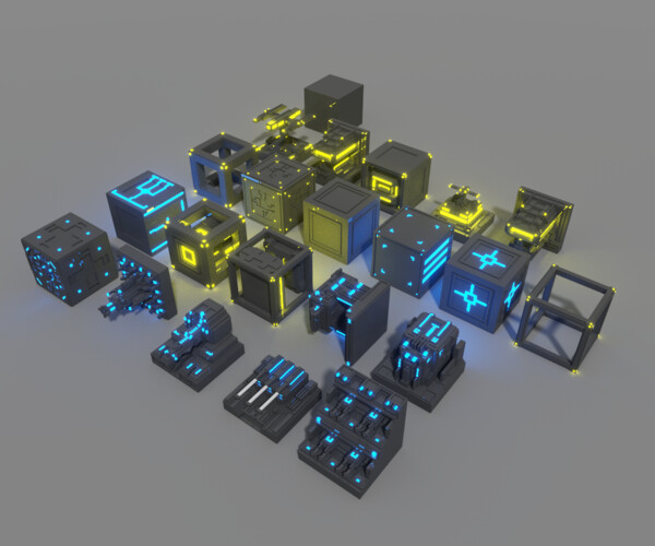 ArtStation - 3d voxel game asset space ship | Game Assets