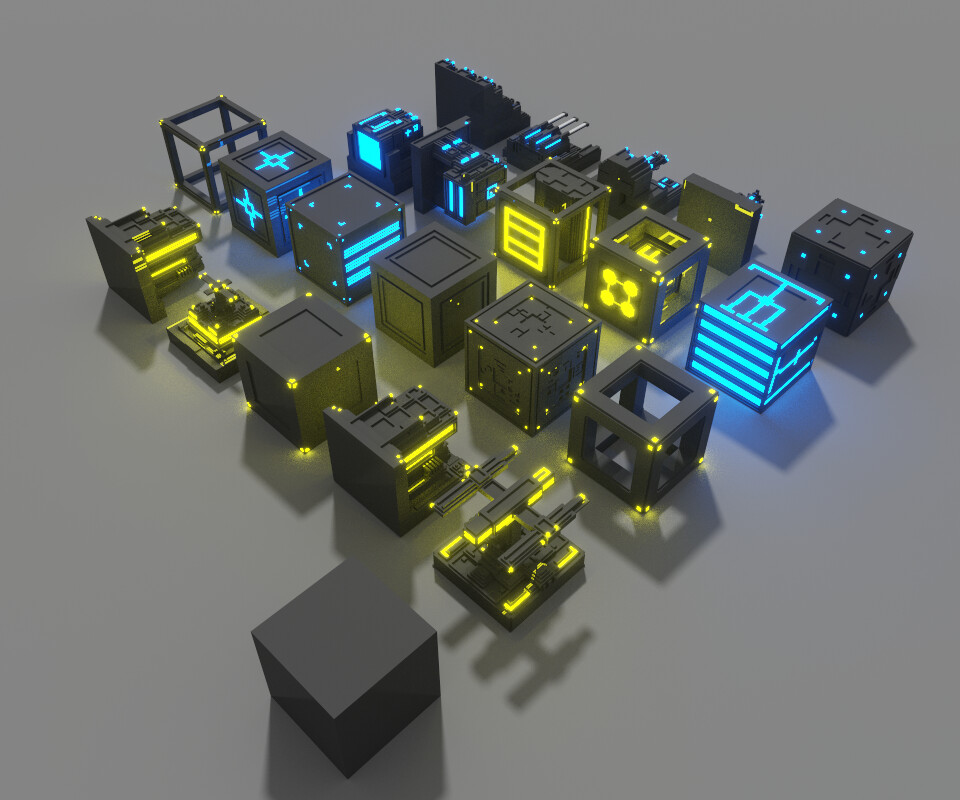 ArtStation - 3d voxel game asset space ship | Game Assets