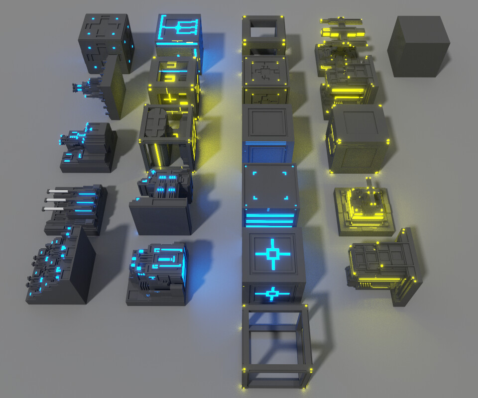 ArtStation - 3d voxel game asset space ship | Game Assets