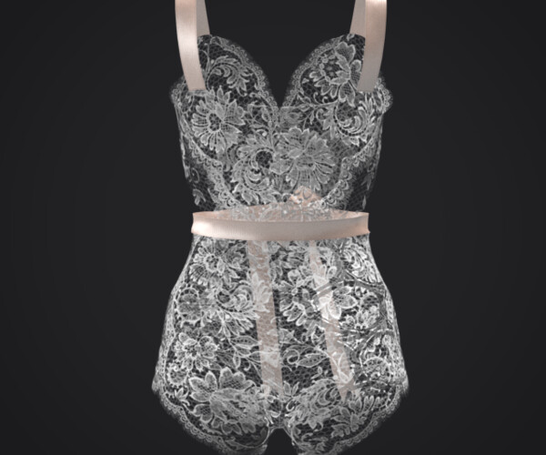 ArtStation - Digital lace bodysuit|clo3d | Resources