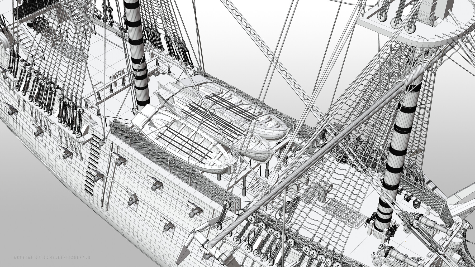 ArtStation - HMS Leopard - Galleon / Pirate Ship 3D Model | Resources