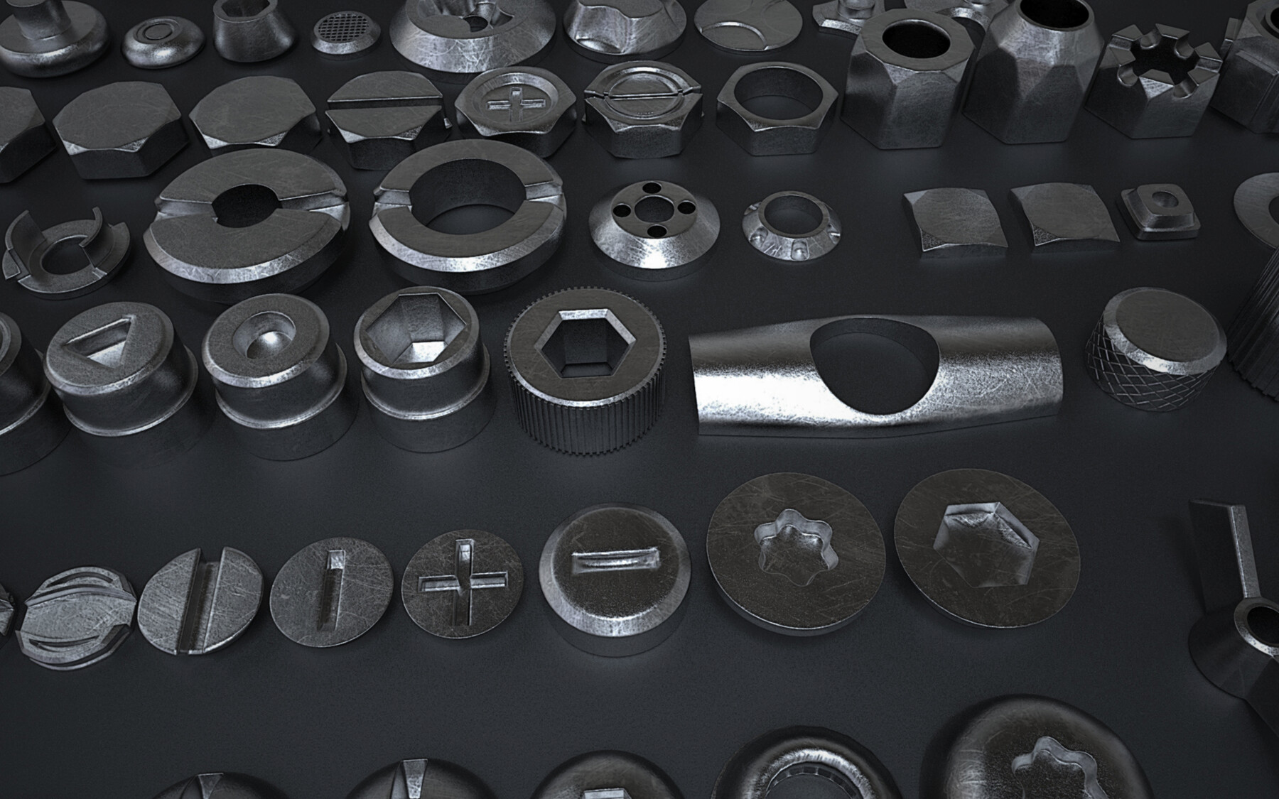 ArtStation - Screw & Bolts model kit | Brushes