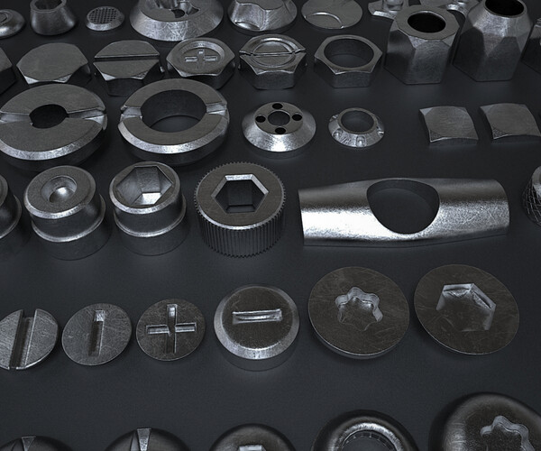ArtStation - Screw & Bolts model kit | Brushes
