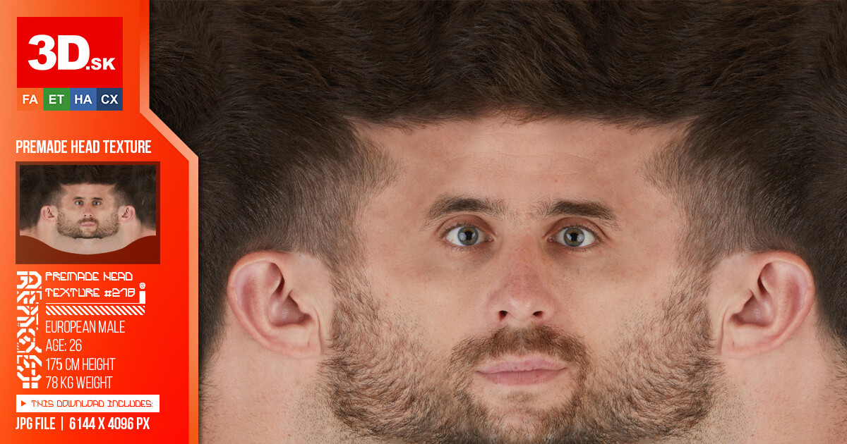 3D.SK - Male High Res Head Texture 278