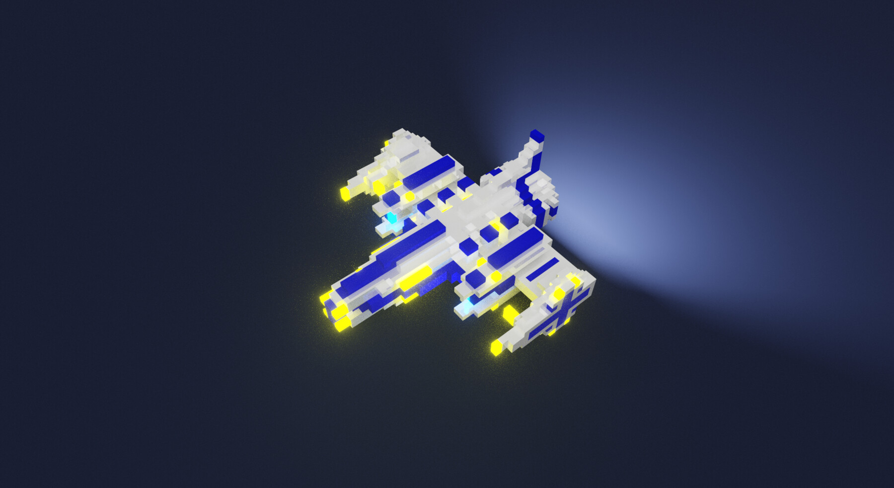 ArtStation - 3d voxel space ship fighter | Game Assets