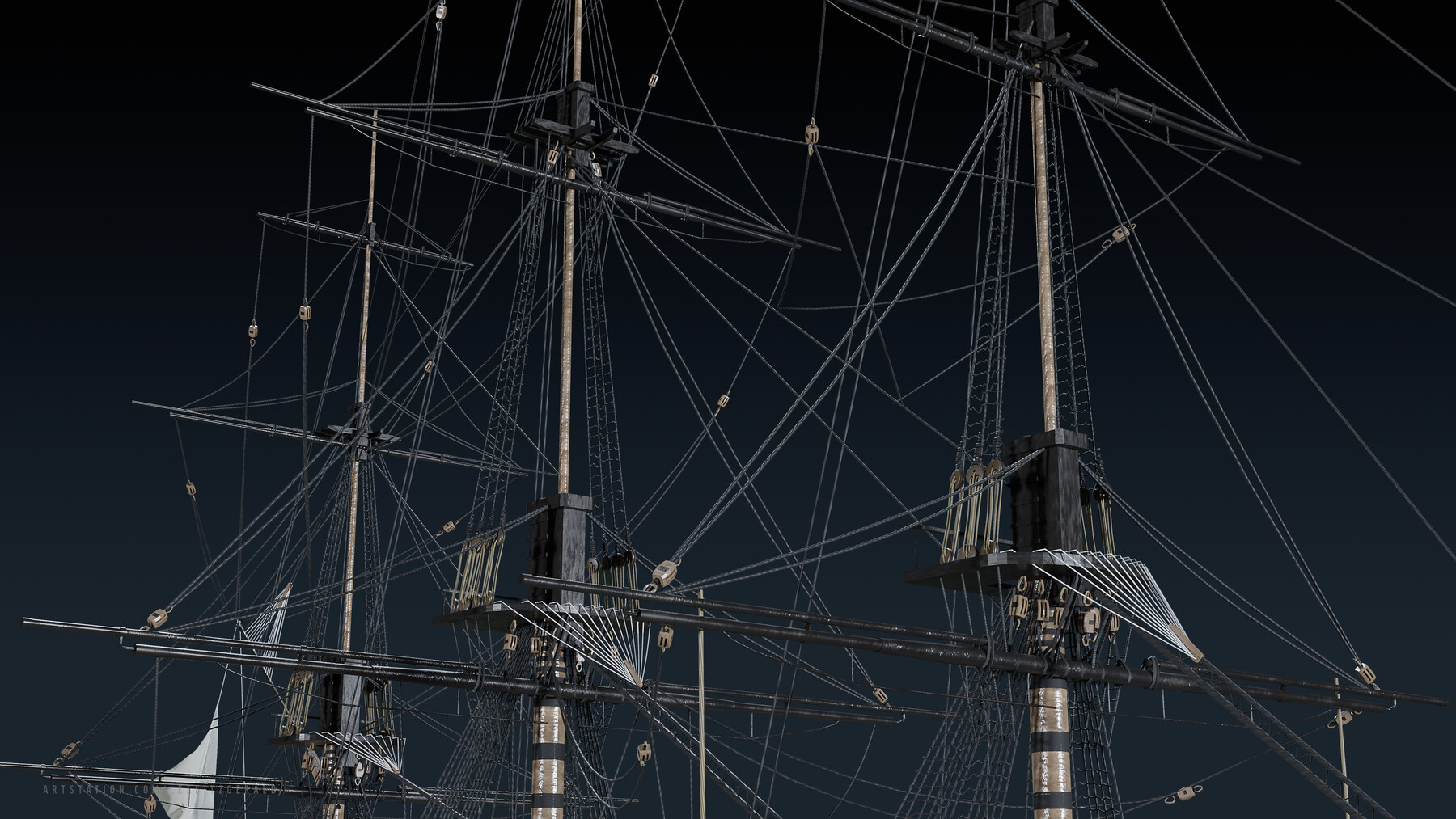ArtStation - HMS Leopard - Galleon / Pirate Ship 3D Model | Resources