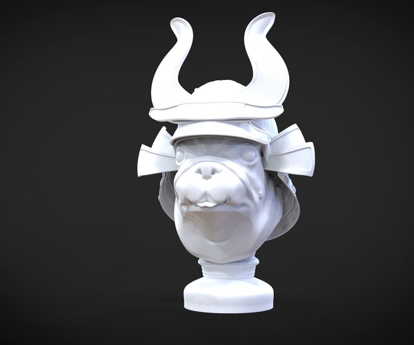ArtStation - Pug Samurai Bust for 3d print | Resources