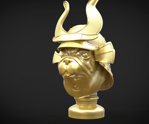 ArtStation - Pug Samurai Bust for 3d print | Resources