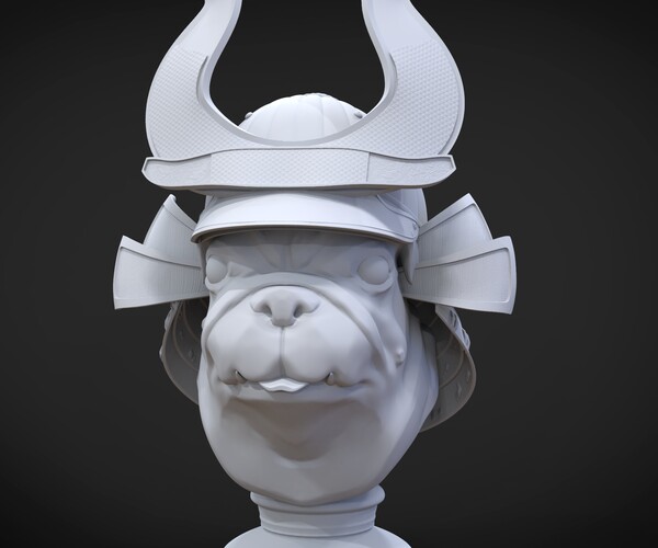 ArtStation - Pug Samurai Bust for 3d print | Resources