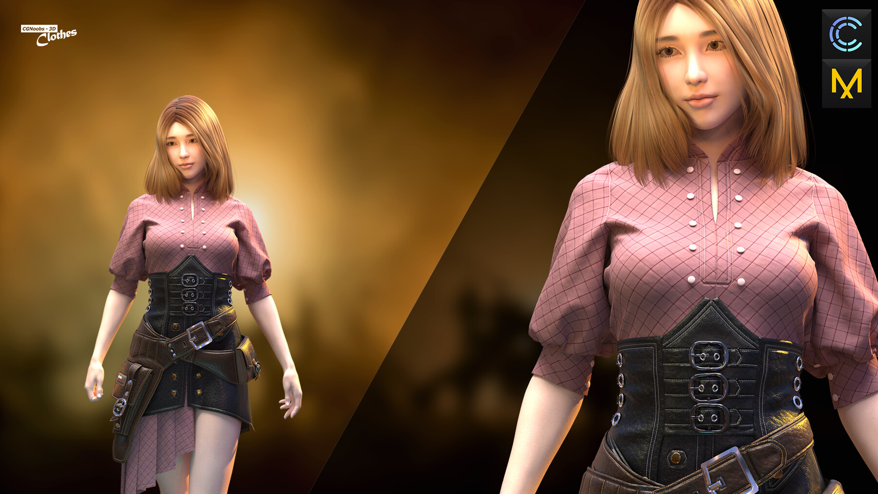 ArtStation - Female Medieval Fighter Outfit - 73 Marvelous Designer and ...