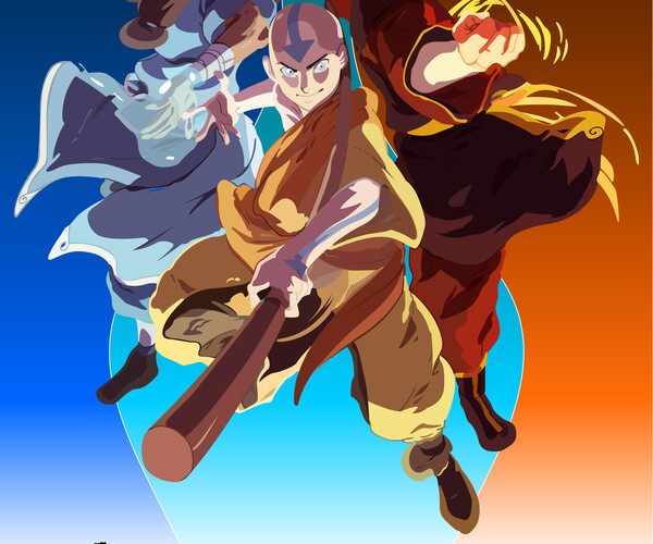 ArtStation - Poster Avatar The Legend of Aang - Vector illustration ...
