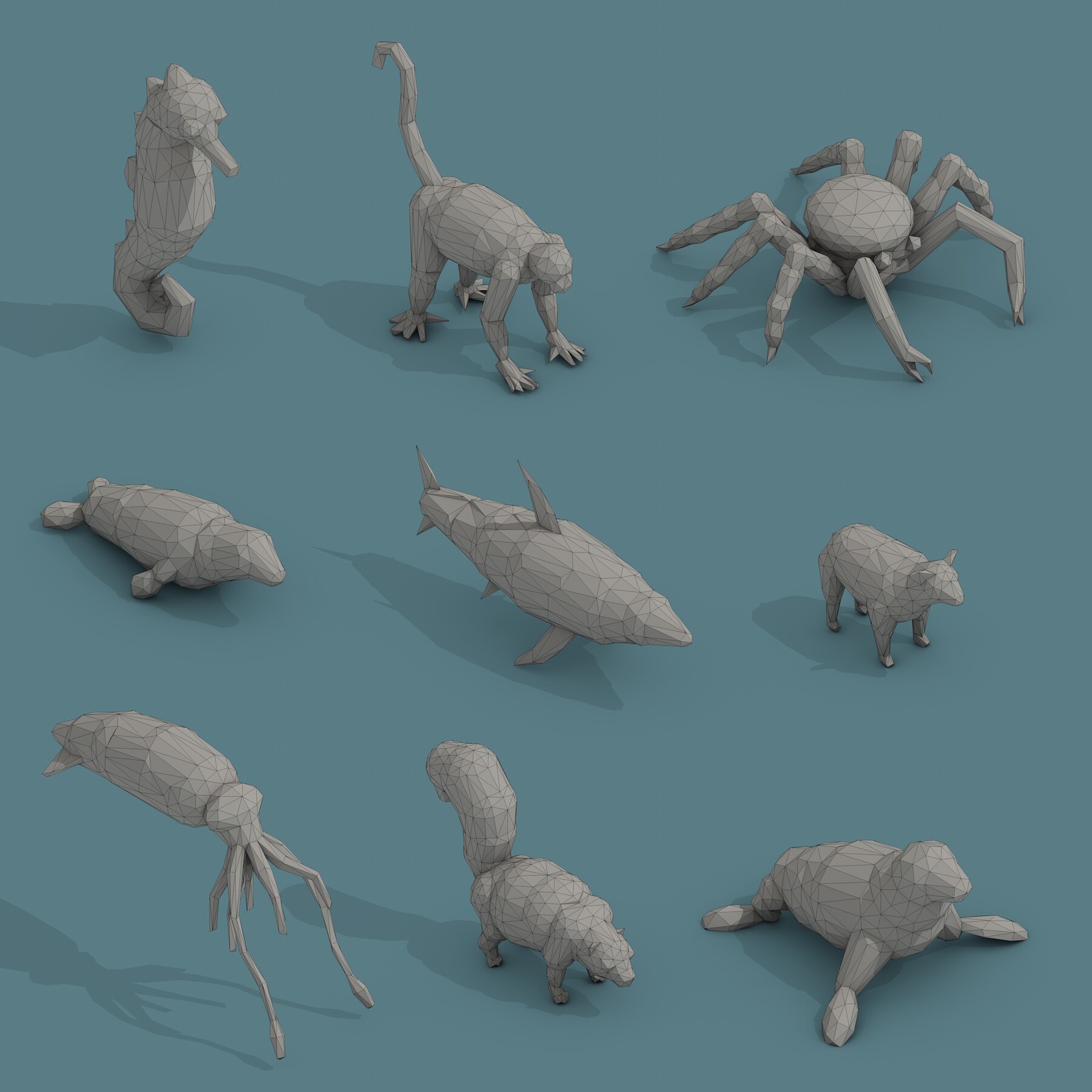 ArtStation - Low Poly Animal Isometric Icon Pack 03 | Game Assets