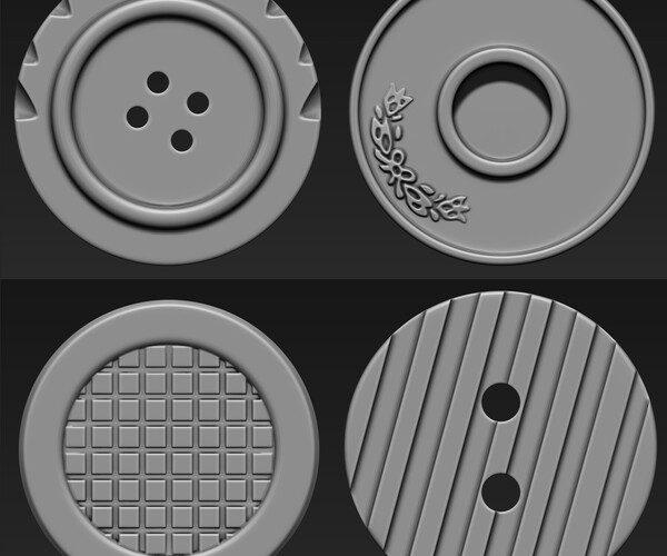 ArtStation - Buttons Collection IMM Brush Pack (21 in One) VOL. 2 | Brushes