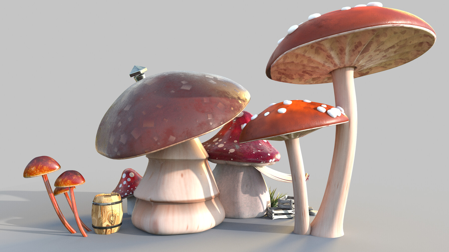 ArtStation - 3D Mushroom house | Game Assets
