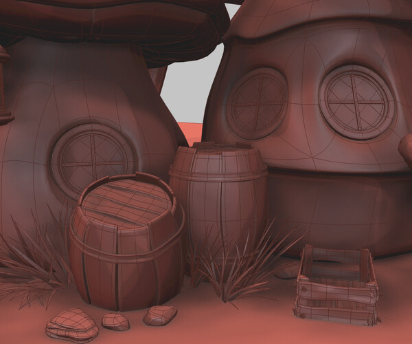 ArtStation - 3D Mushroom house | Game Assets