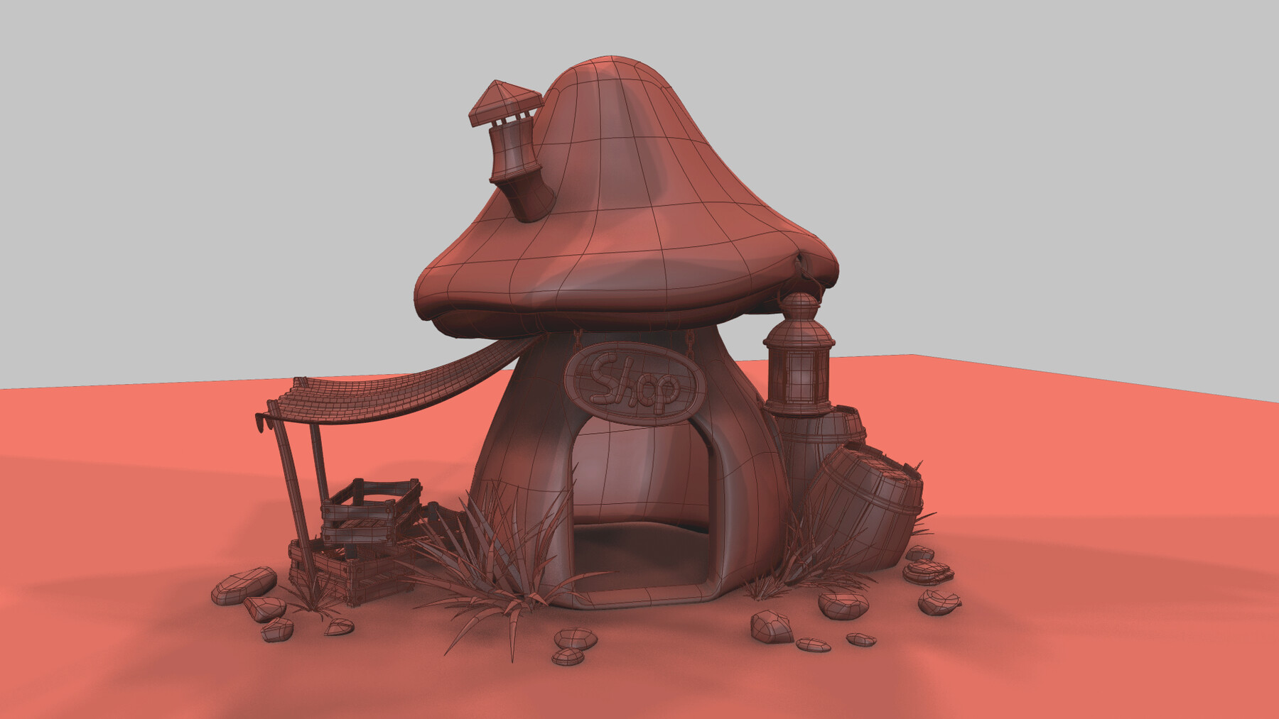 ArtStation - 3D Mushroom house | Game Assets