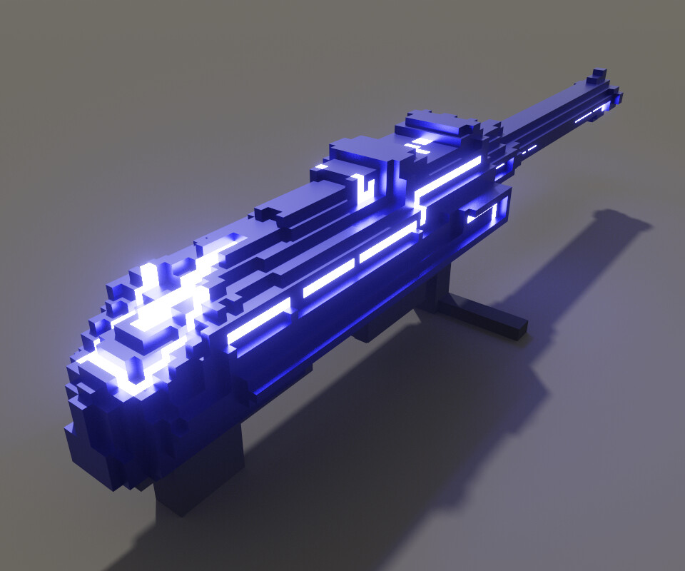 ArtStation - 3d voxel gun free | Game Assets