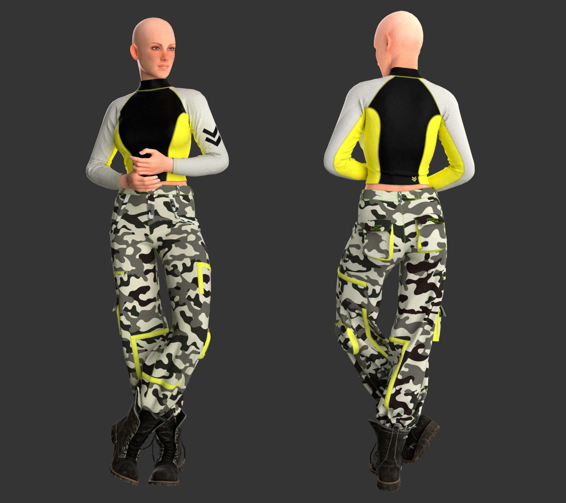 ArtStation - Female outfit. Clo 3D/MD project + FBX, OBJ files | Game ...