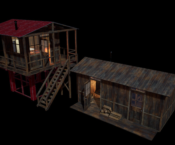 ArtStation - Modular Watchtower and house | Game Assets