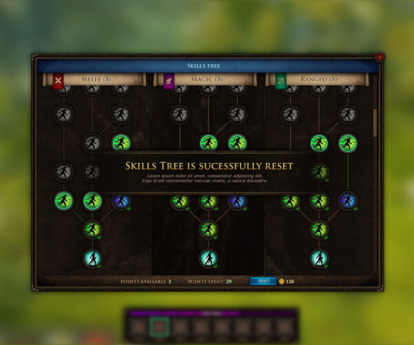 ArtStation - MMORPG UI: Skills Tree | Game Assets