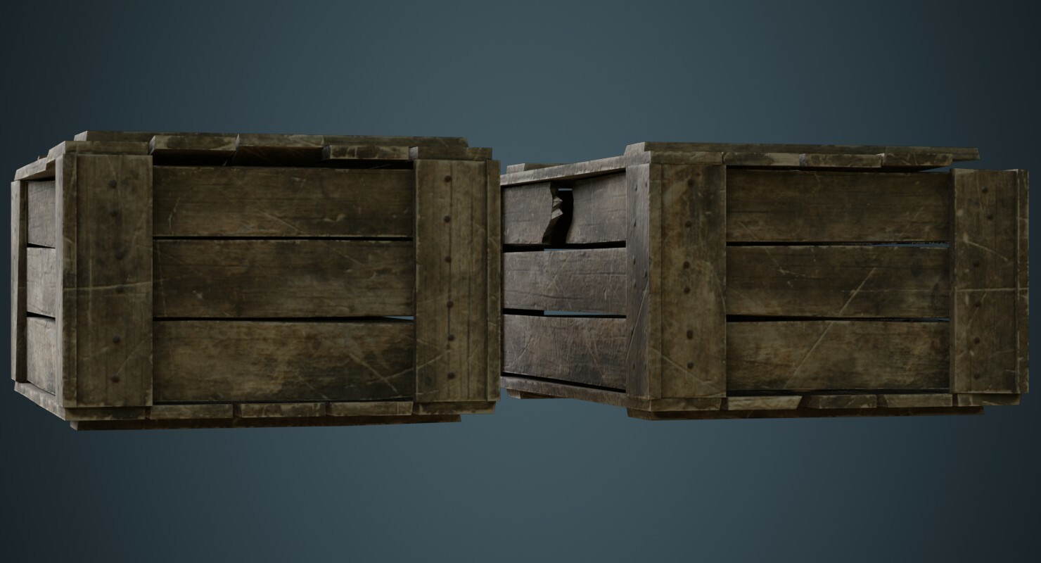 ArtStation - Wooden Box 4C | Game Assets