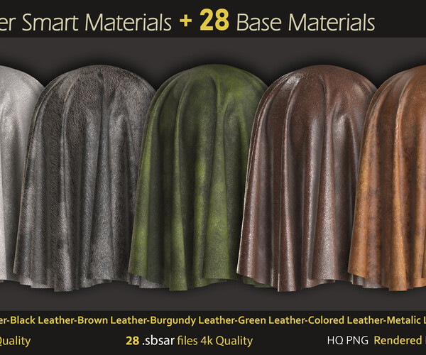 ArtStation - 75 Leather Smart Materials+28 Base Materials-Substance ...