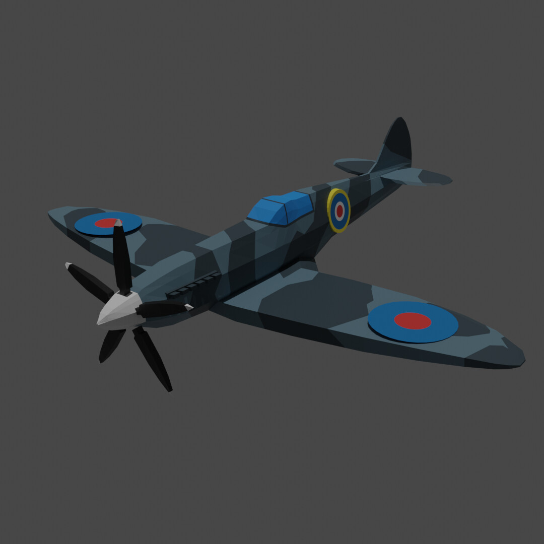 ArtStation - Spitfire Plane Game Assets Low Poly | Game Assets