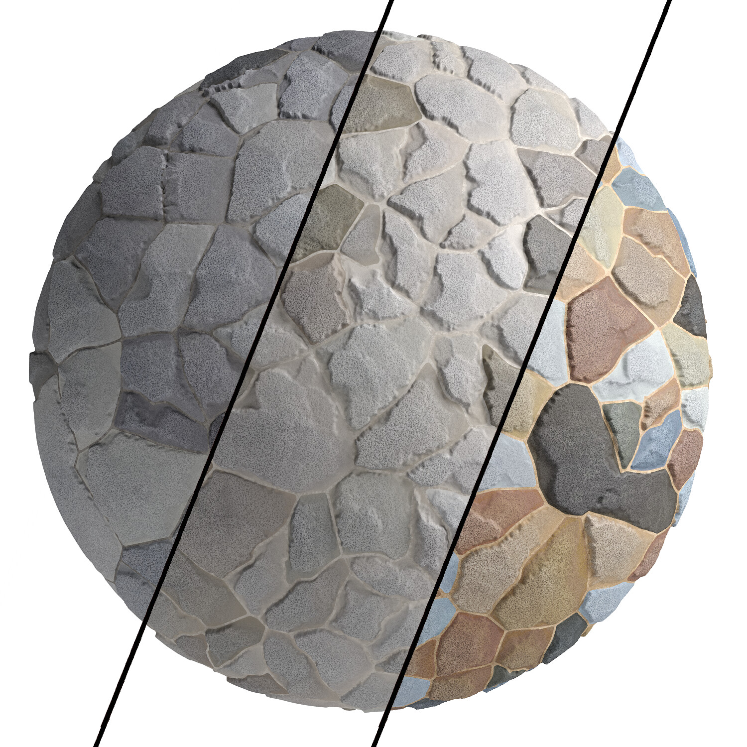 ArtStation - Ston Wall Material 1 - By 3 color, Pbr By Sbsar, 4k ...