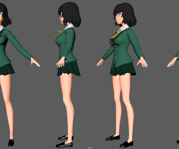 ArtStation - cartoon character H Japan School girl | Resources