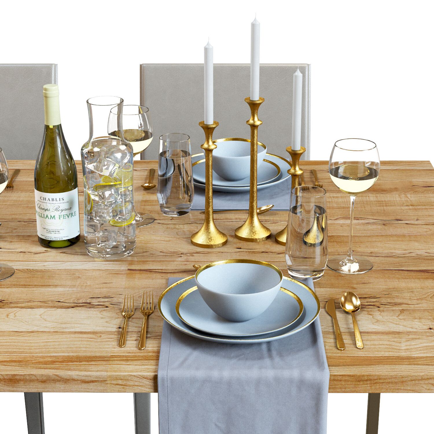 ArtStation - 3D Model / Table Set with Food 01 / Crate&Barrel Furniture ...