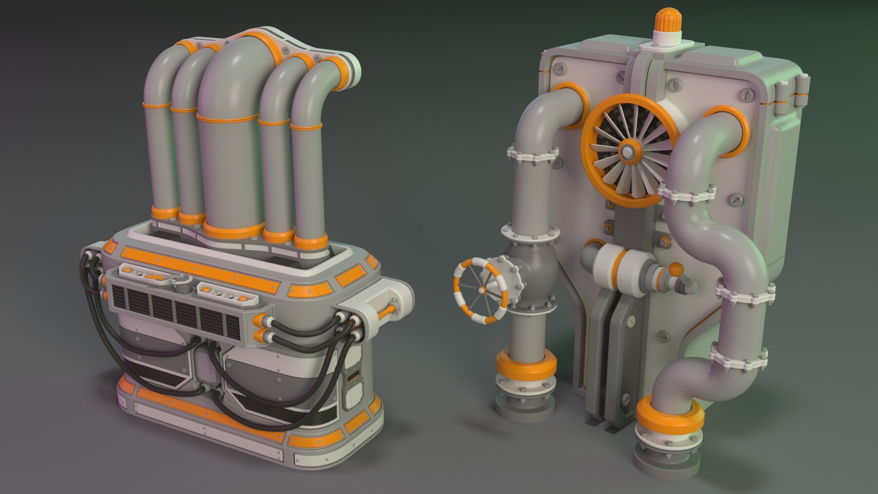 ArtStation - Wall Tube Mechanism Props 1 - 20 pieces | Resources