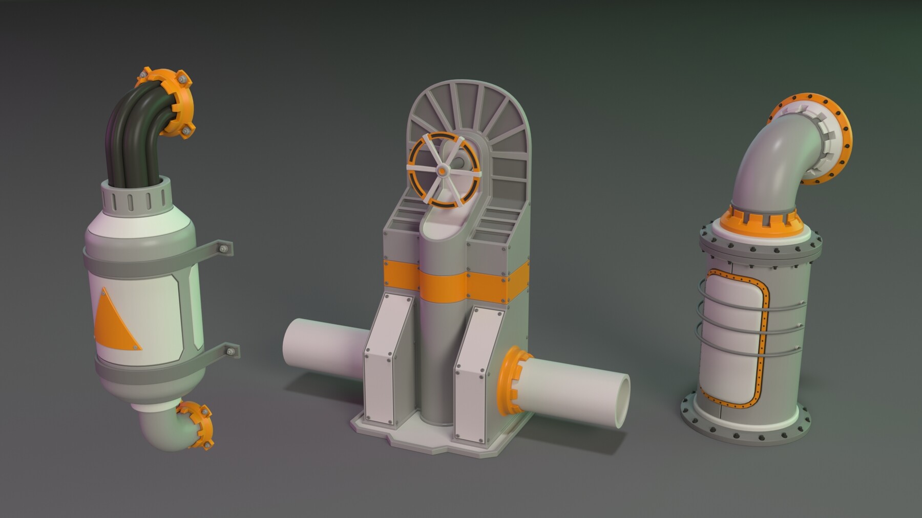 ArtStation - Wall Tube Mechanism Props 1 - 20 pieces | Resources