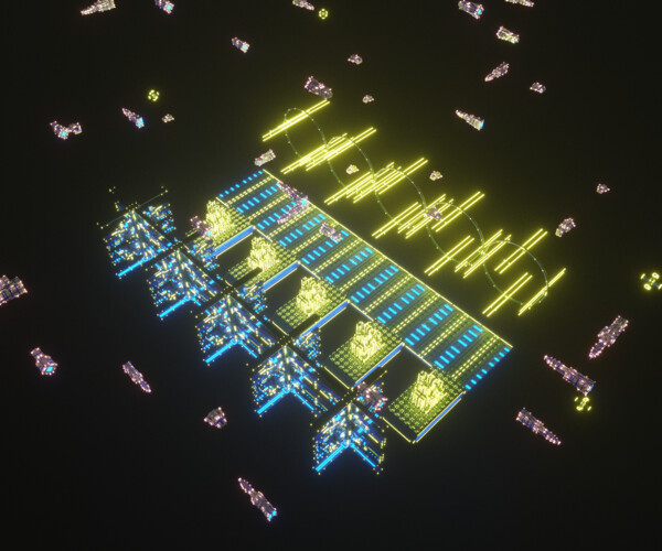 ArtStation - 3d voxel space ship station | Game Assets