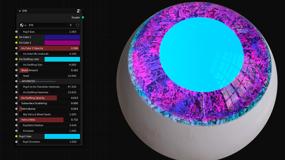 ArtStation - Procedural eye material (for Blender Cycles) | Resources