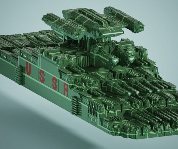 ArtStation - 3d voxel iso USSR space ship | Game Assets