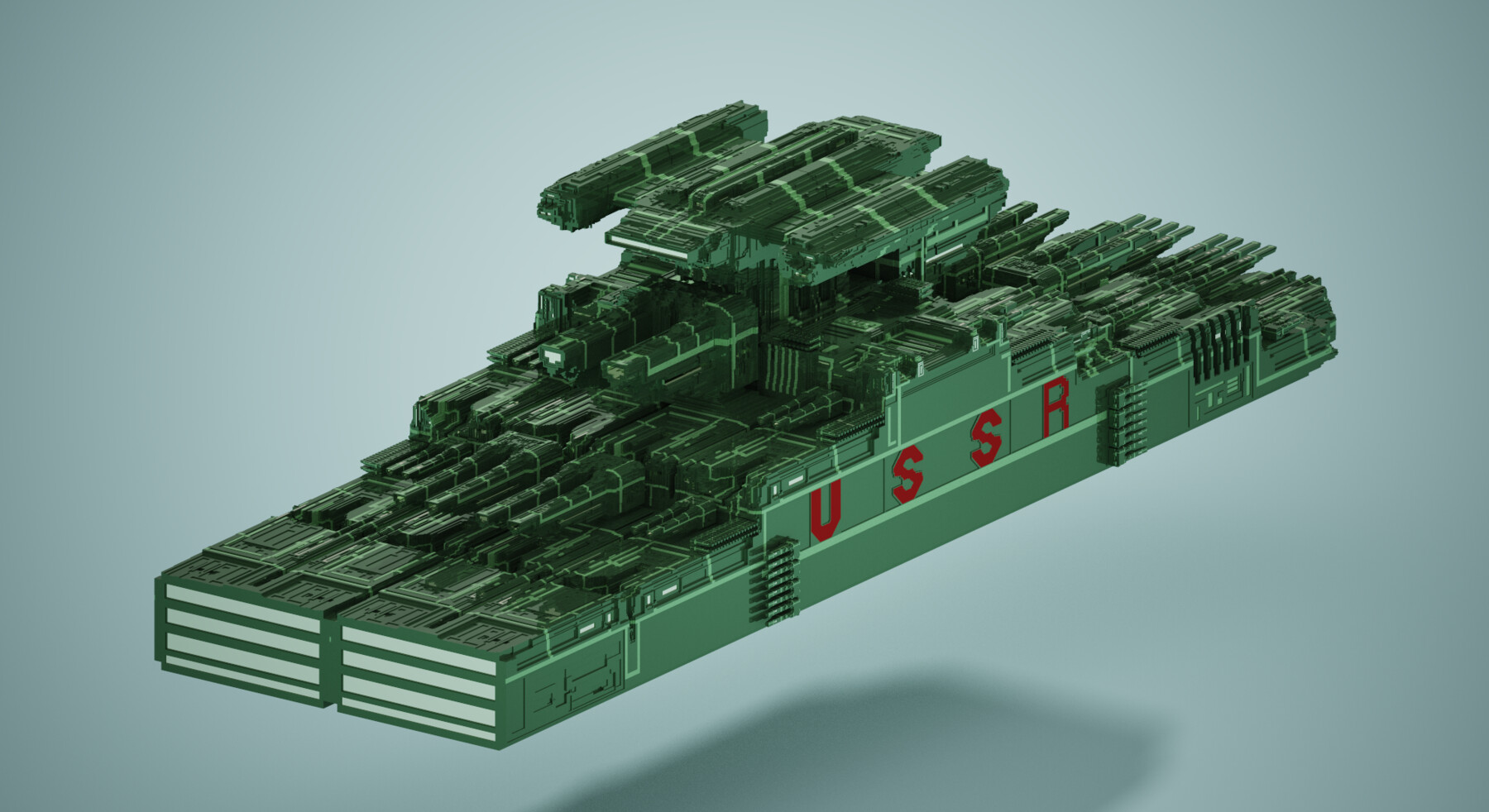 ArtStation - 3d voxel iso USSR space ship | Game Assets