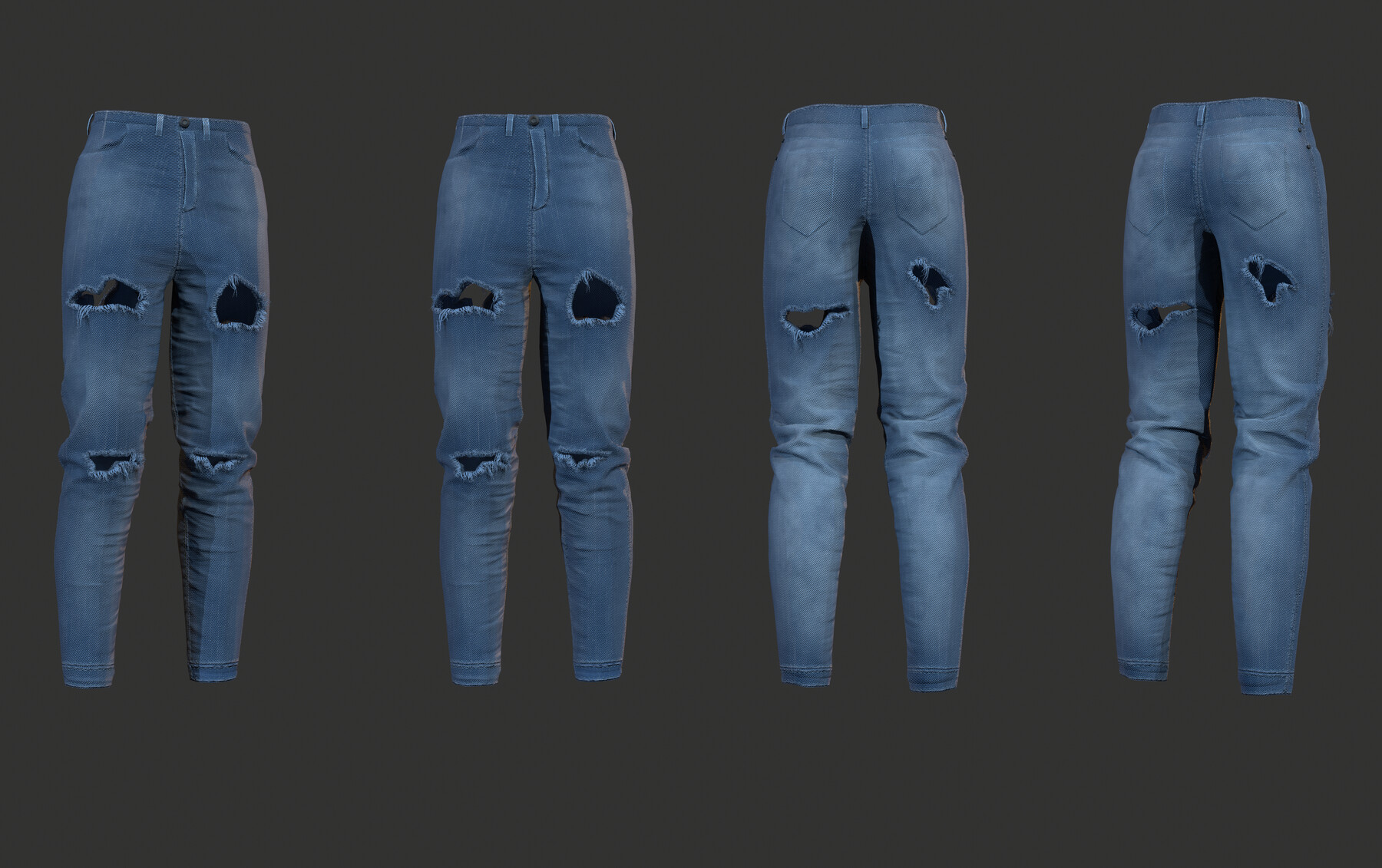 ArtStation - Jeans with threads | Game Assets