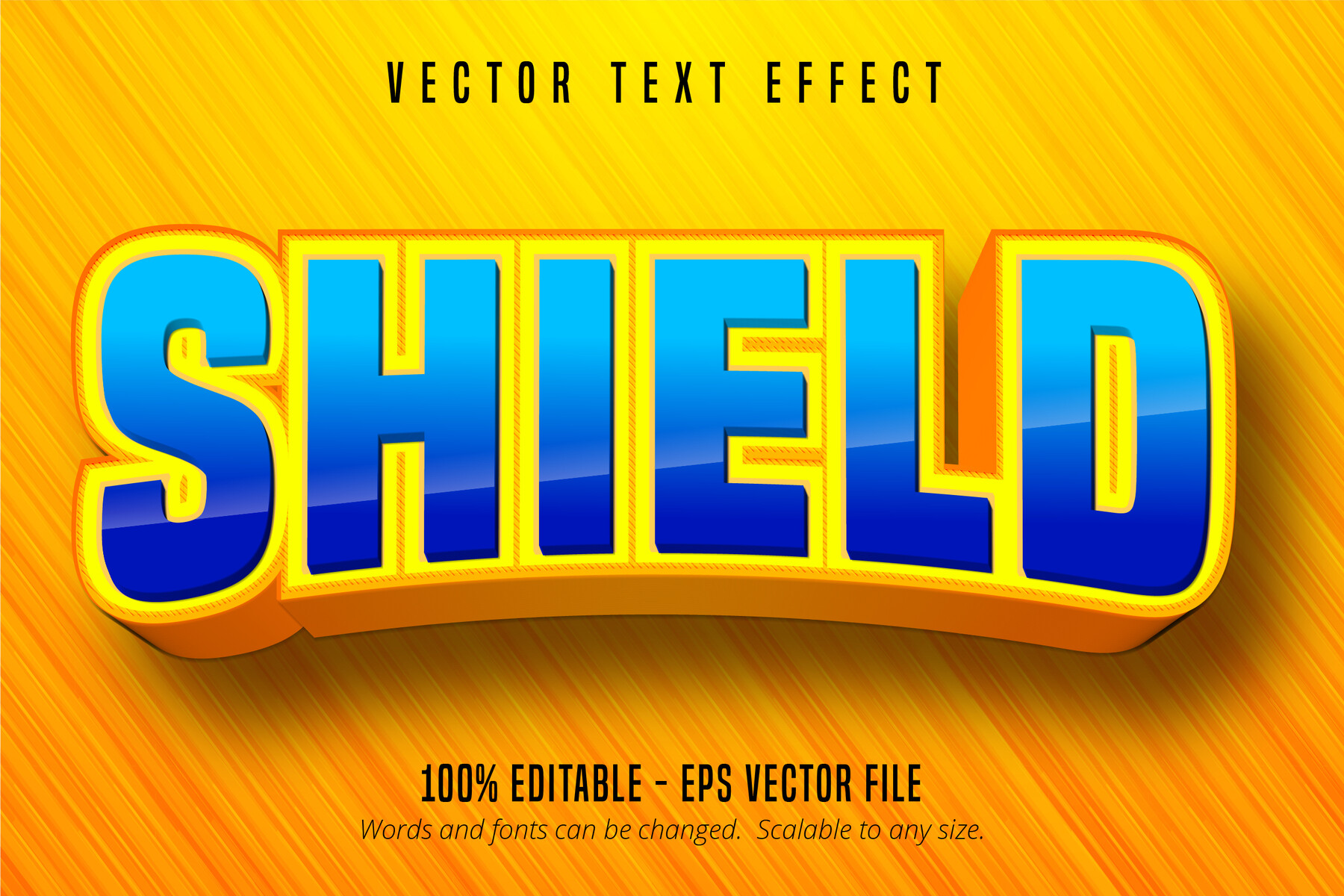 ArtStation - Shield text, cartoon style editable text effect | Artworks
