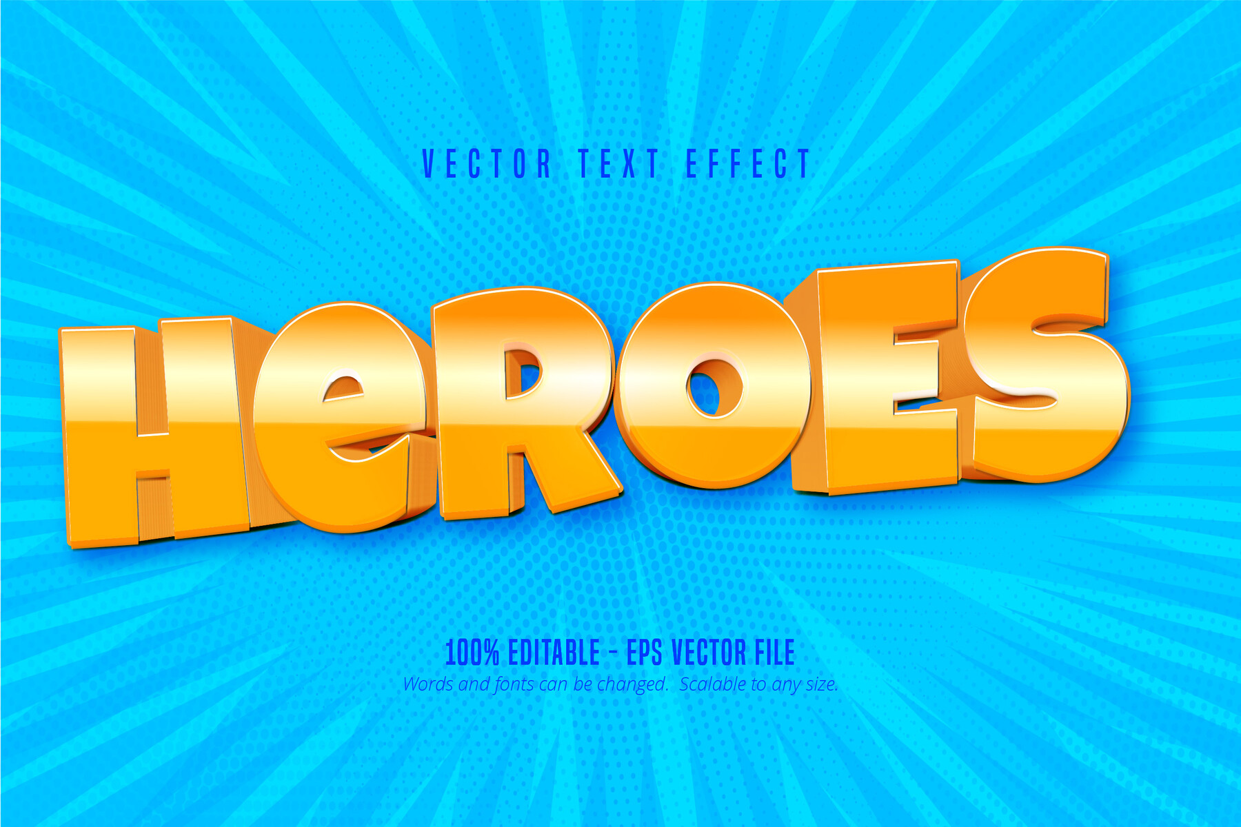 ArtStation - Heroes text, cartoon style editable text effect | Artworks