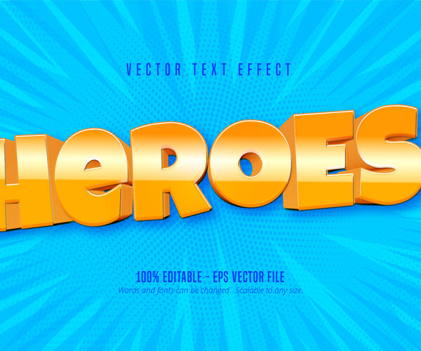 ArtStation - Heroes text, cartoon style editable text effect | Artworks
