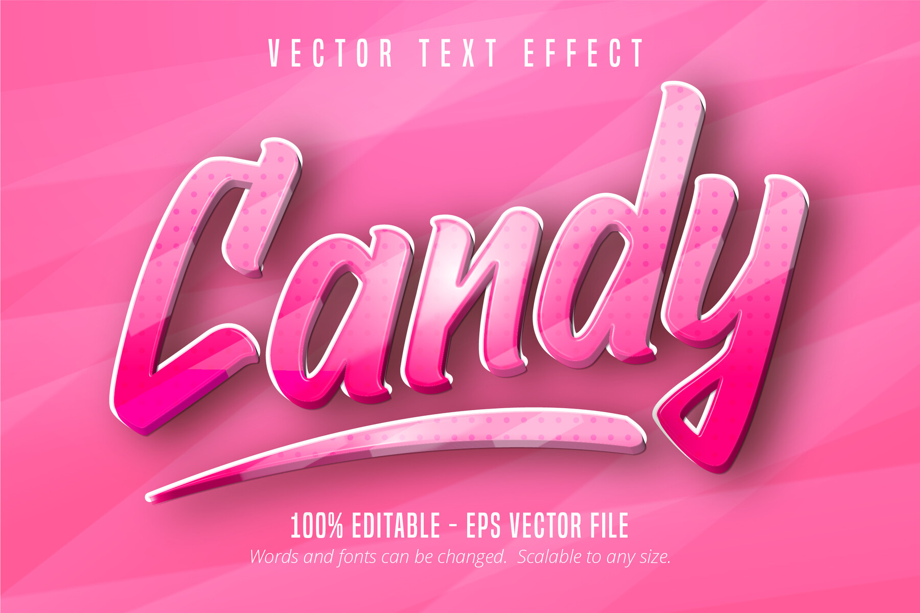 ArtStation - Candy text, cartoon pink color style editable text effect ...