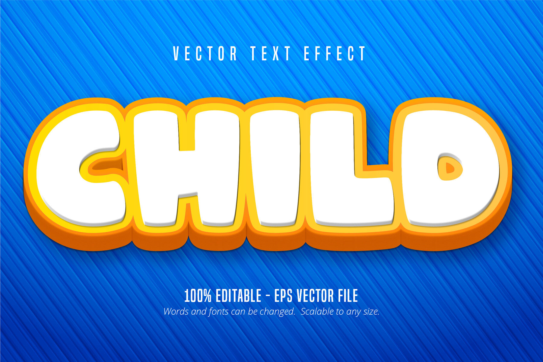 ArtStation - Child text, cartoon style editable text effect | Artworks