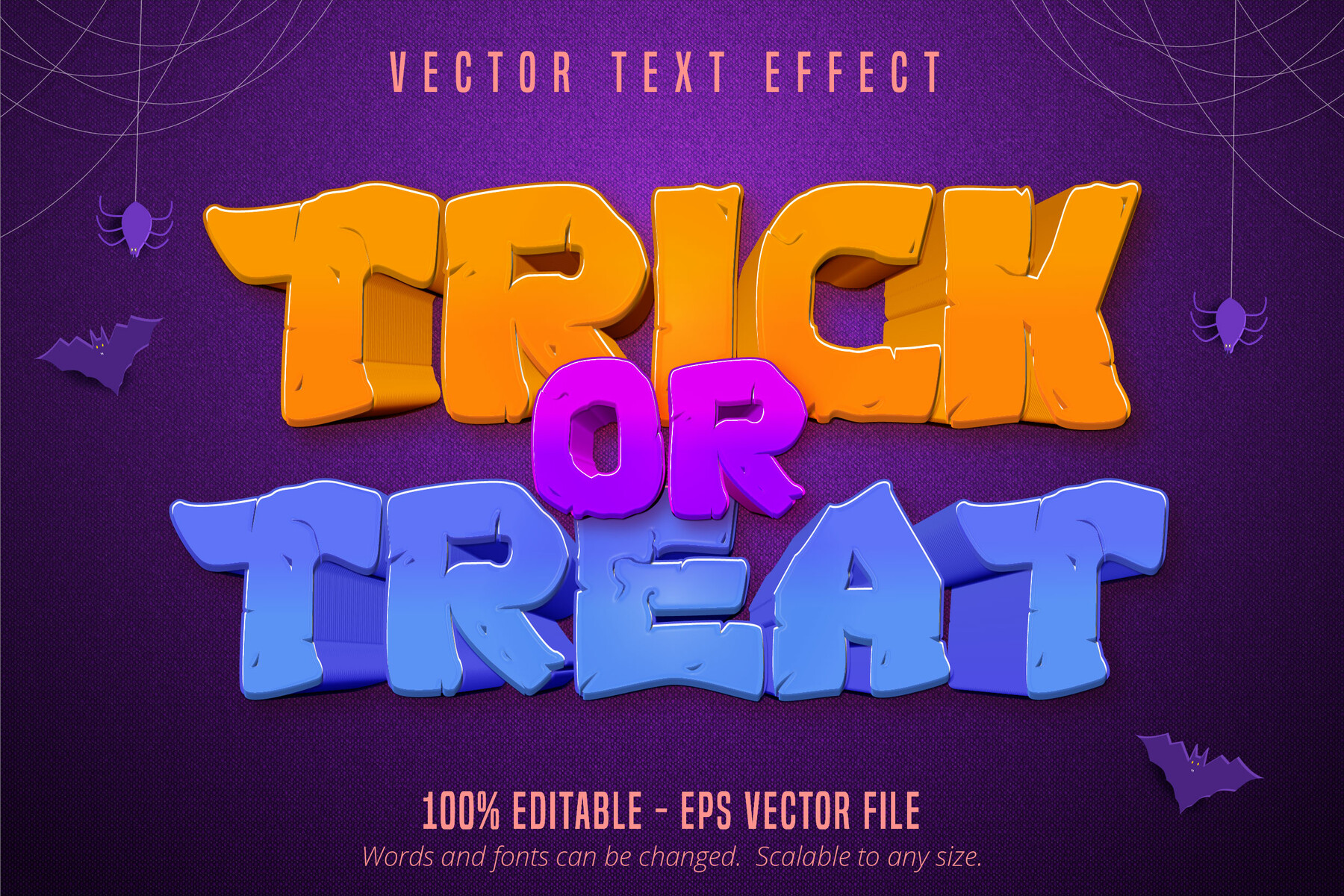 ArtStation - Trick or Treat text, halloween cartoon style editable text ...