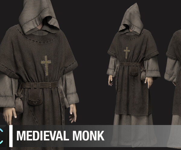 ArtStation - Medieval monk / Marvelous Designer / Clo 3D project + obj ...